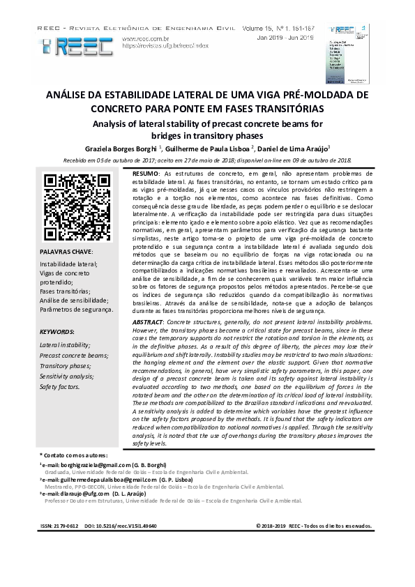 (PDF) ANÁLISE DA ESTABILIDADE LATERAL DE UMA VIGA PRÉ-MOLDADA DE ...