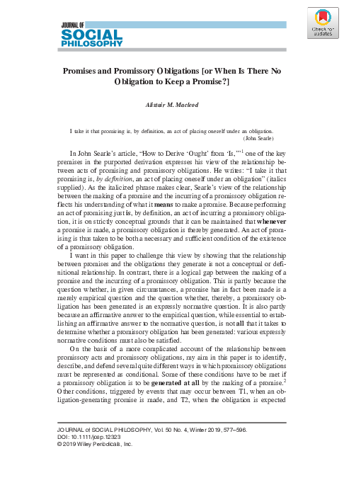 (PDF) Promises and Promissory Obligations [or When Is There No ...