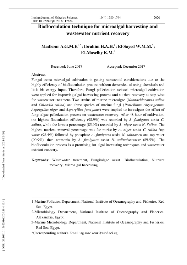 (PDF) Bioflocculation technique for microalgal harvesting and ...