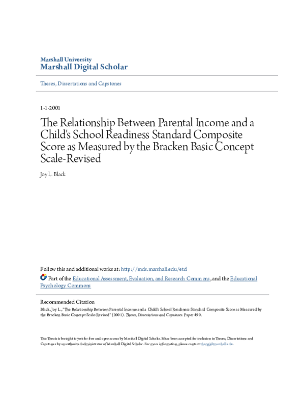 (PDF) The Relationship Between Parental Income and a Child's School ...