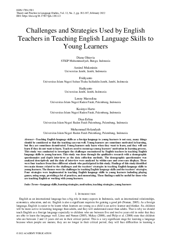 (PDF) Challenges and Strategies Used by English Teachers in Teaching ...