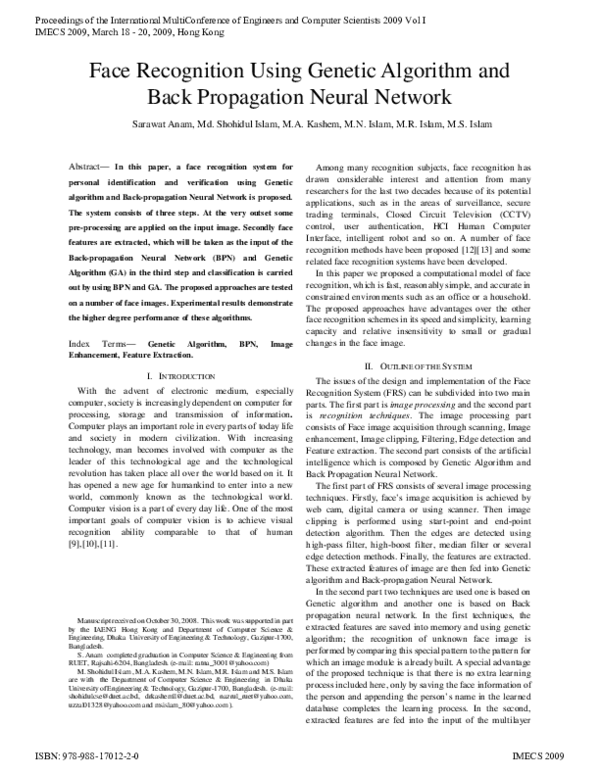 (PDF) Machine Learning of Visual Recognition Using Genetic Algorithms