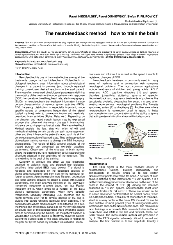 (PDF) The neurofeedback method – how to train the brain