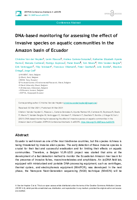 (PDF) DNA-based monitoring for assessing the effect of invasive species ...