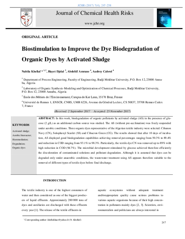(PDF) Journal of Chemical Health Risks
