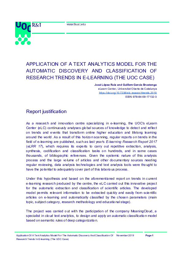 (PDF) Application of a text analytics model for the automatic discovery ...