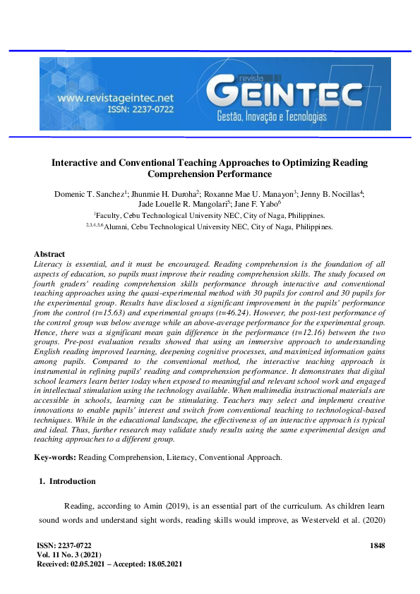 (PDF) Interactive and Conventional Teaching Approaches to Optimizing ...