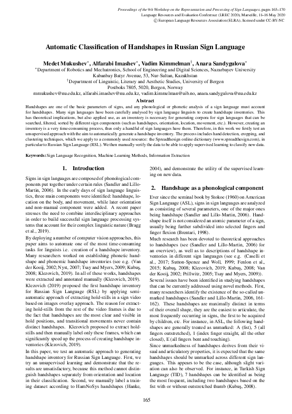 PDF Automatic Classification Of Handshapes In Russian Sign Language pdf-automatic-classification-of-handshapes-in-russian-sign-language