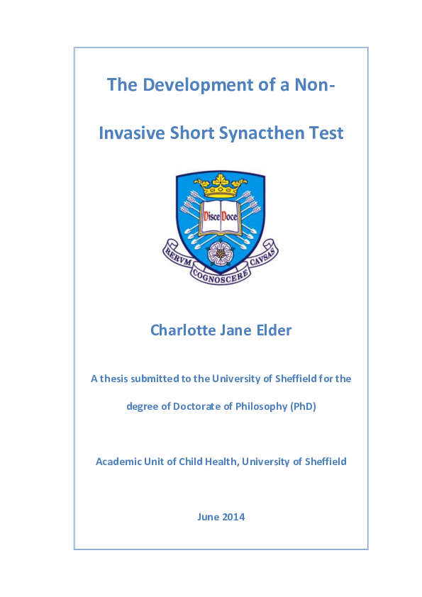 (PDF) The development of a non-invasive short Synacthen Test ...