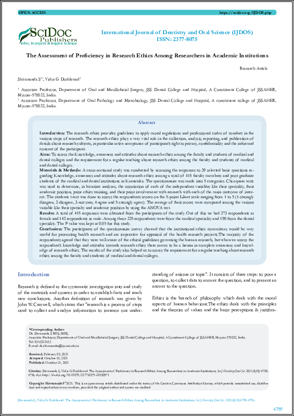 (PDF) The Assessment of Proficiency in Research Ethics Among ...