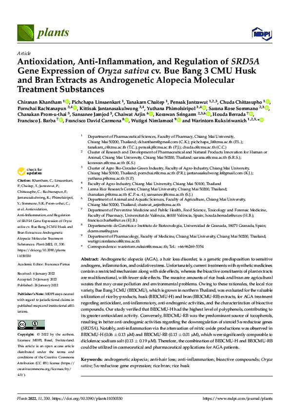(PDF) Antioxidation, Anti-Inflammation, and Regulation of SRD5A Gene ...
