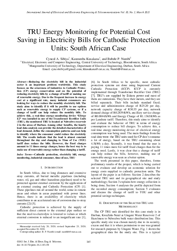 (PDF) TRU Energy Monitoring for Potential Cost Saving in Electricity ...