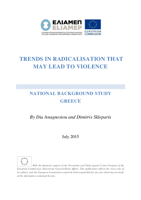 (PDF) Trends in Radicalisation that may lead to Violence: National ...