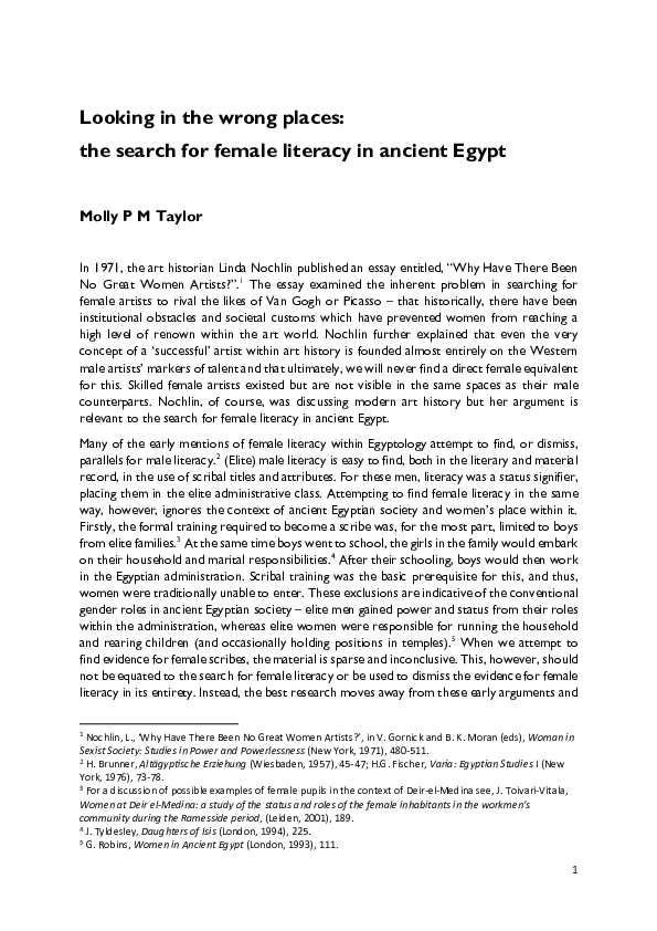 Literacy In Ancient Egypt