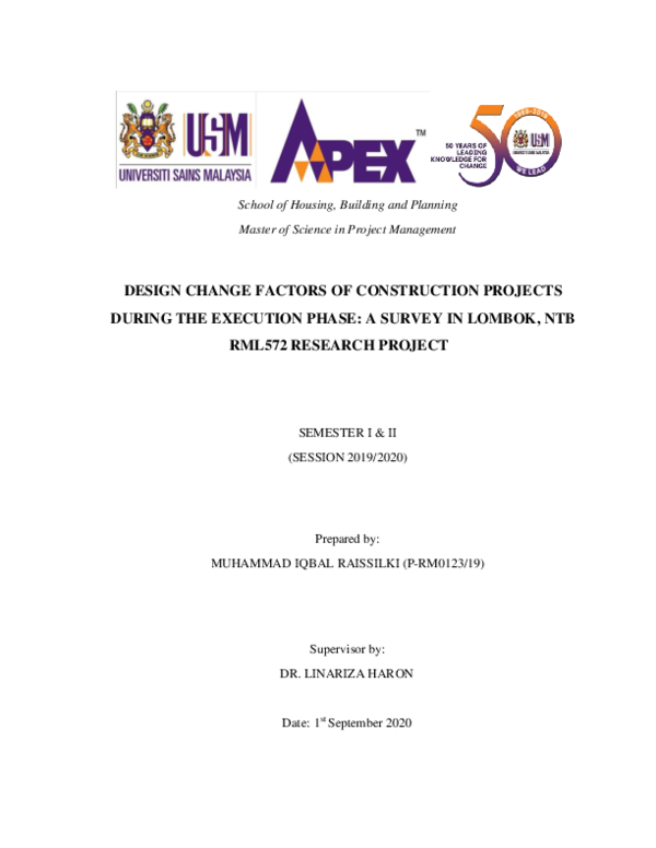 (PDF) DESIGN CHANGE FACTORS OF CONSTRUCTION PROJECTS DURING THE ...