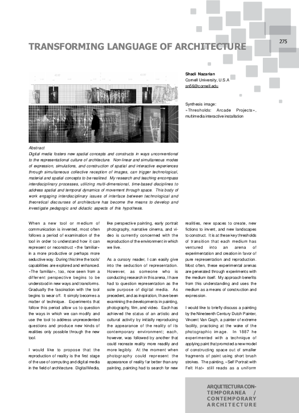 (PDF) Transforming Language of Architecture