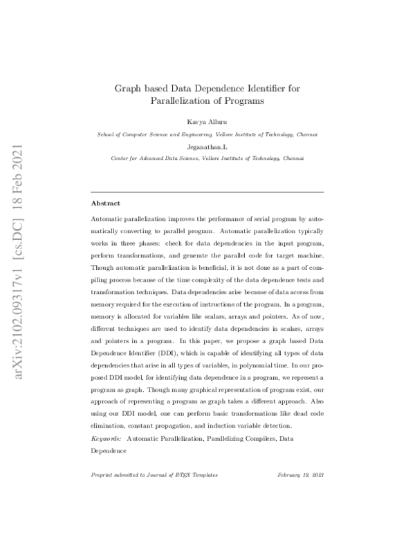 (PDF) Graph based Data Dependence Identifier for Parallelization of Programs