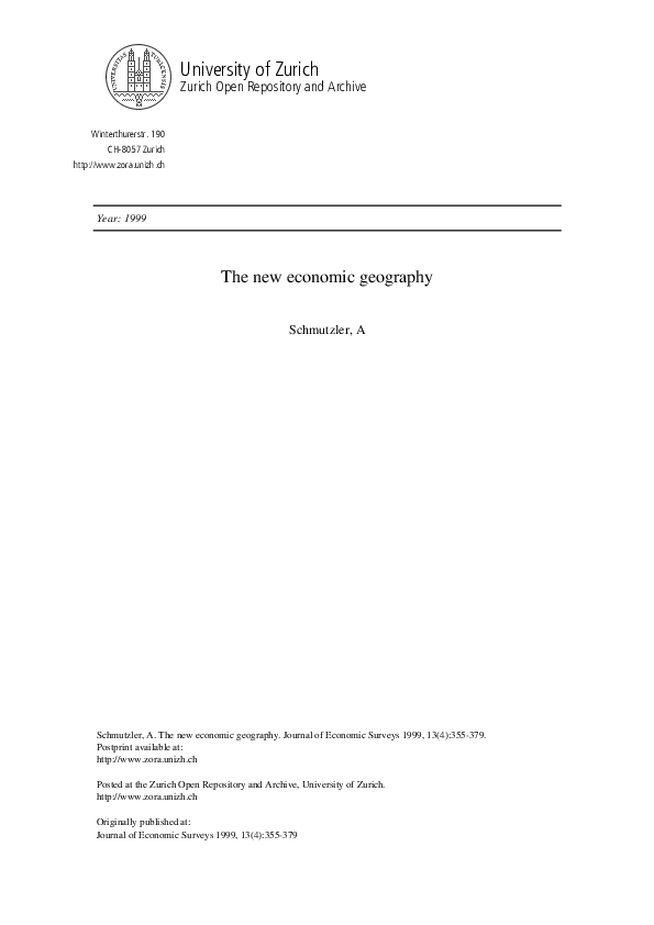 (PDF) The New Economic Geography