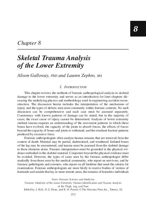 (PDF) Skeletal Trauma Analysis of the Lower Extremity (PDF) Skeletal Trauma Analysis of the Lower Extremity