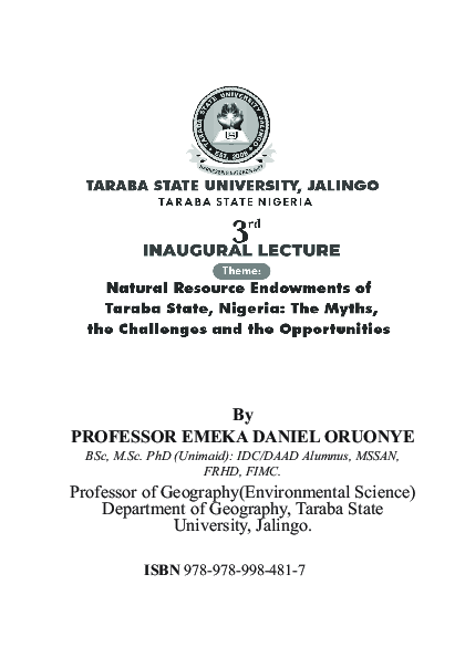 (PDF) E-copy Inaugural Lecture of Prof. Emeka