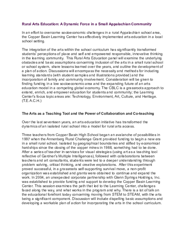 (PDF) The Arts as a Teaching Tool and the Power of Collaboration and Co ...