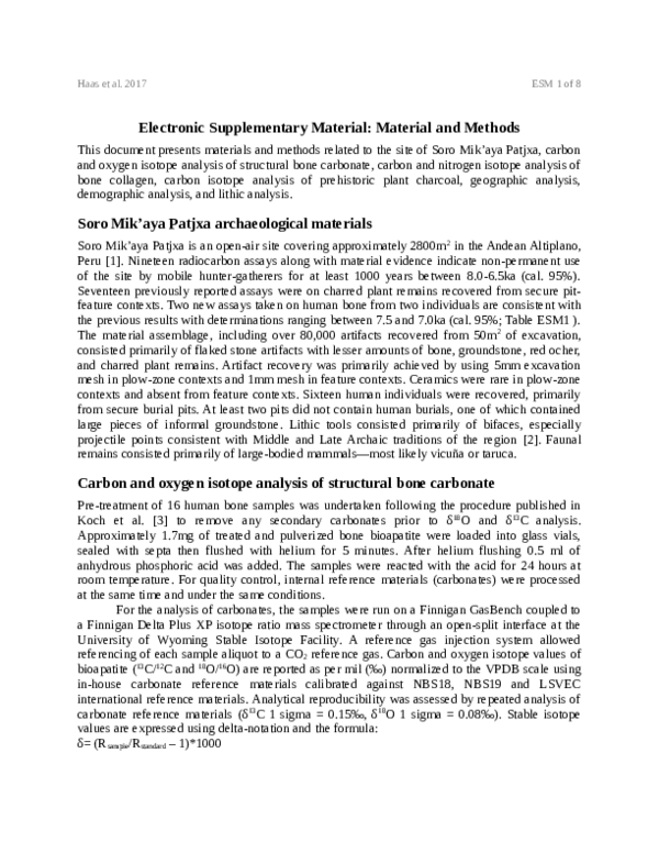 (PDF) Materials and methods from Humans permanently occupied the Andean ...
