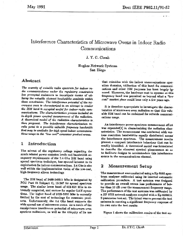 (PDF) Interference Characteristics Of Microwave Ovens in Indoor Radio ...
