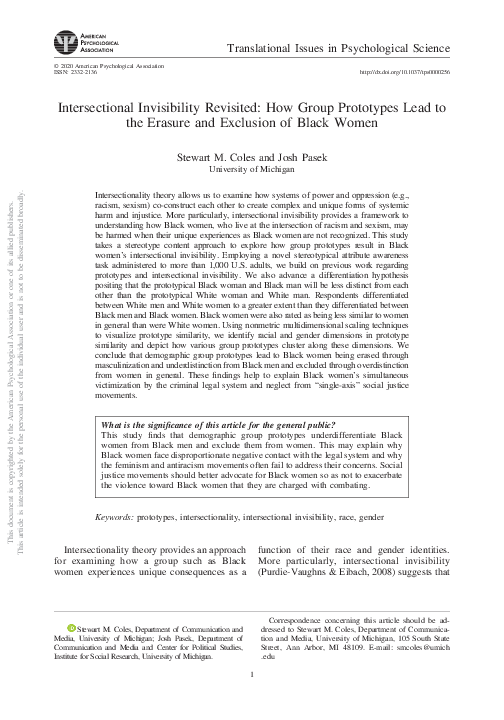 (PDF) Intersectional Invisibility Revisited