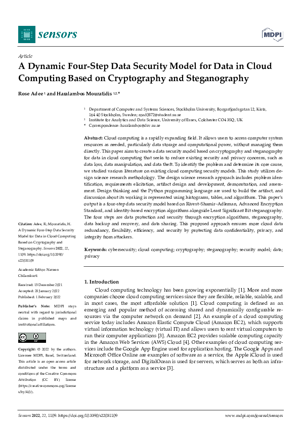(PDF) A Dynamic Four-Step Data Security Model for Data in Cloud Computing Based on Cryptography ...