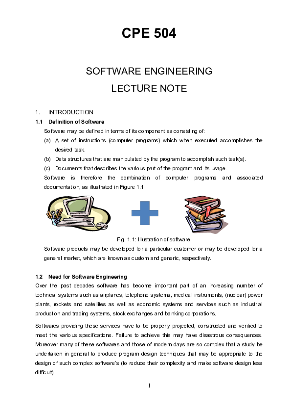 Doc Software Engineering Lecture Note Complete Ishaya Nggita Bumba