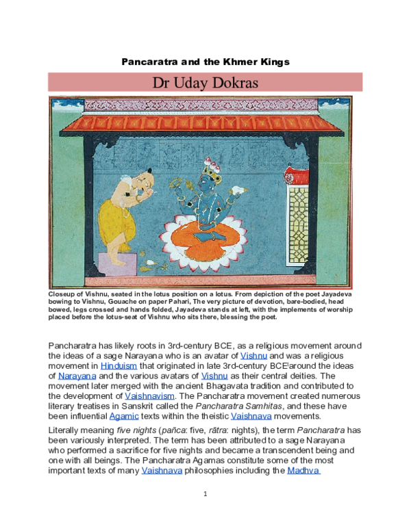(DOC) Pancaratra and the Khmer Kings