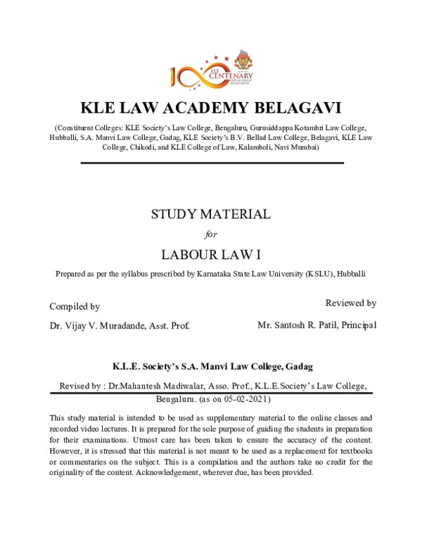 (PDF) Labour Law I