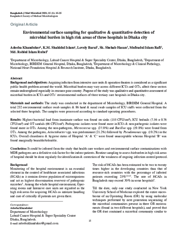 (PDF) Environmental surface sampling for qualitative quantitative ...