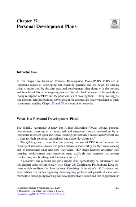 (PDF) Personal Development Plans