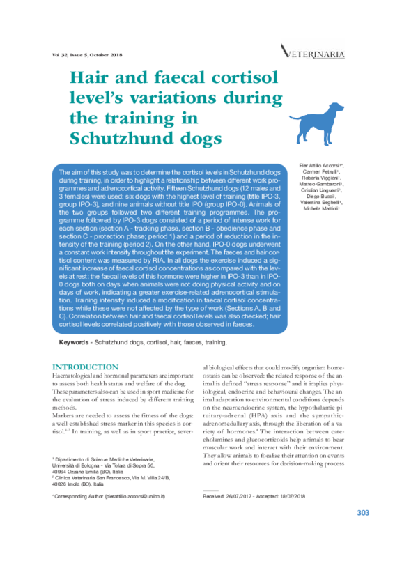 (PDF) Hair and faecal cortisol level’s variations during the training ...