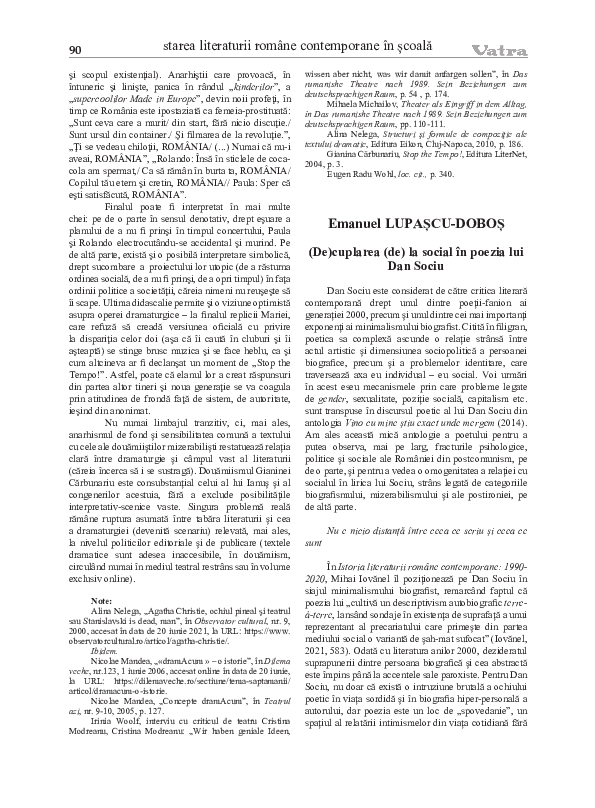 (PDF) (De)cuplarea (de) la social în poezia lui Dan Sociu