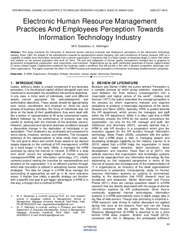 (PDF) Electronic Human Resource Management Practices And Employees ...