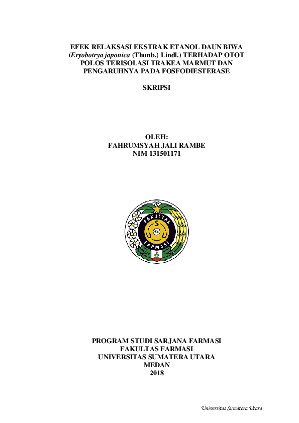 (PDF) Efek Relaksasi Ekstrak Etanol Daun Biwa (Eryobotrya Japonica ...