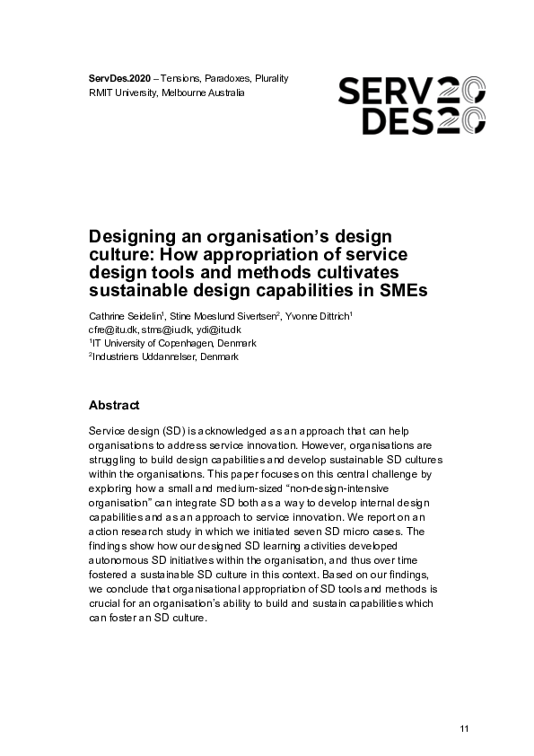(PDF) Designing an organisation’s design culture: How appropriation of ...