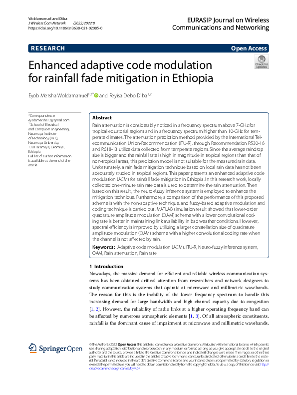 (PDF) Enhanced adaptive code modulation for rainfall fade mitigation in ...