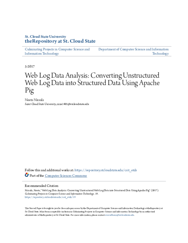 Pdf Web Log Data Analysis Converting Unstructured Web Log Data Into