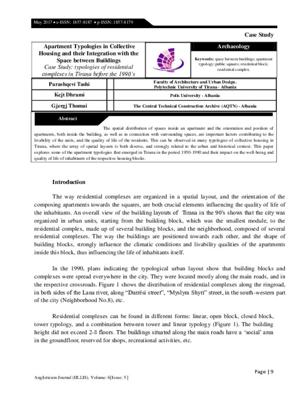 (PDF) Apartment Typologies in Collective Housing and their Integration ...
