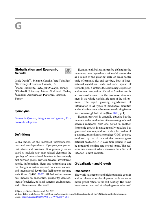 (PDF) Globalization and Economic Growth