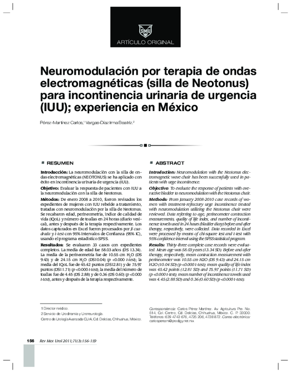 (PDF) NEUROMODULACION POR TERAPIA DE ONDAS ELECTROMAGNETICAS (SILLA DE ...