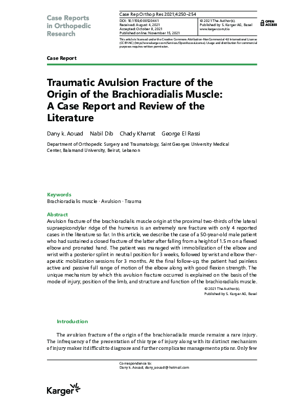 (PDF) Traumatic Avulsion Fracture of the Origin of the Brachioradialis ...