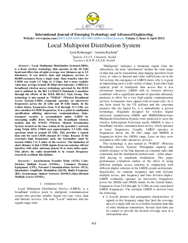 (PDF) Local Multipoint Distribution System
