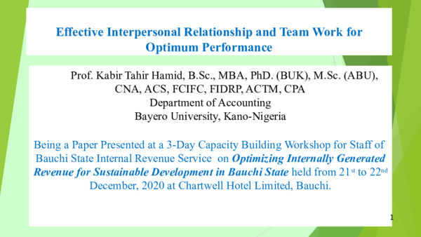 (PPT) Effective Interpersonal Relations and Team Work for Optimum ...