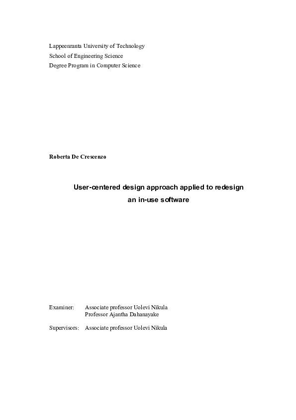 (PDF) User-centered design approach applied to redesign an in-use software
