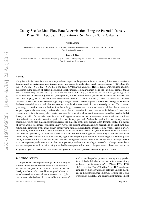 (PDF) Galaxy Secular Mass Flow Rate Determination Using the Potential ...