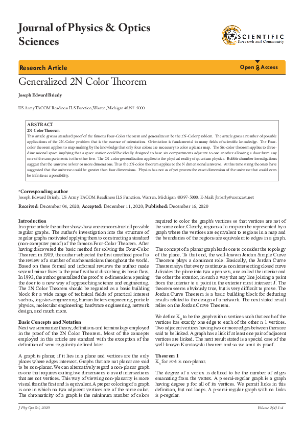 (PDF) Generalized 2N Color Theorem